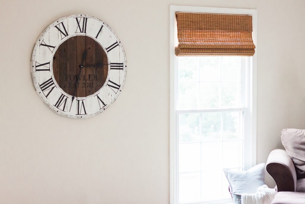 DIY Pallet Wood Farmhouse Clock - Gather and Flourish