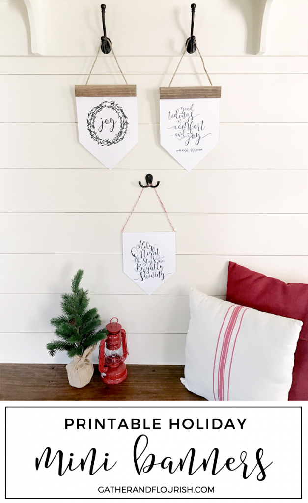 Holiday Mini Banners Printable - Gather and Flourish